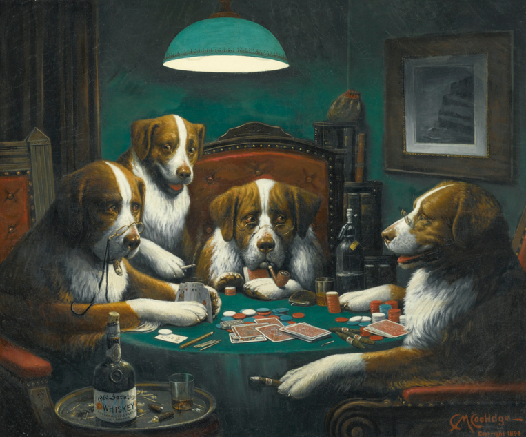 Dogs playing poker: what’s the deal?