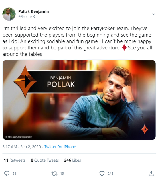 Benjamin Pollak signs on as partypoker ambassador