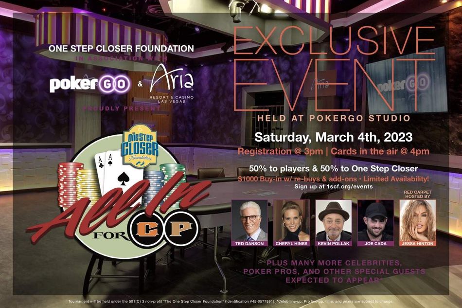 PokerGO Studio to host One Step Closer cerebral palsy research event