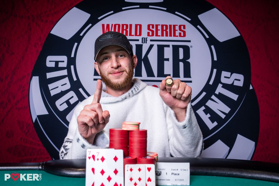 Zachary Fischer rides baby run good to first WSOPC ring in Cherokee ME